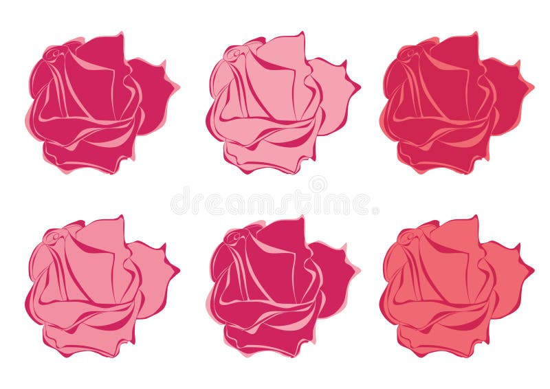 Vector simple roses stock vector. Illustration of vector - 67152794