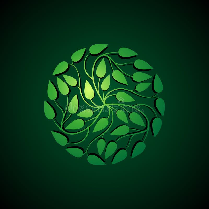 Vector Simple Round Floral Design. Stock Vector - Illustration of ...