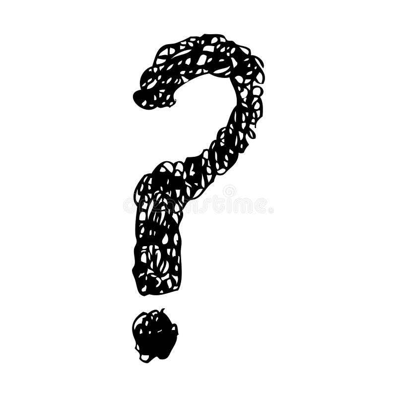 Vector Simple Scribble Fill in Question Mark, Isolated on White Stock ...