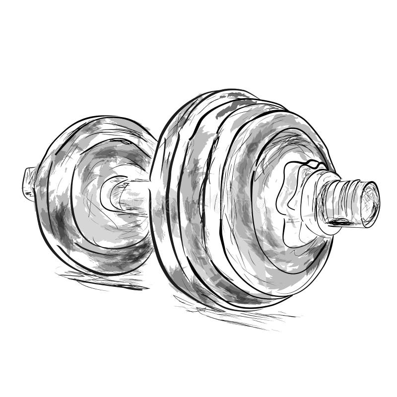 Simple Dumbbell, at Transparent Effect Background Stock Vector ...
