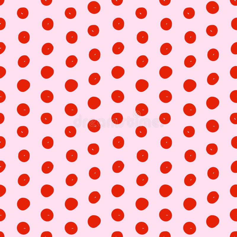 Vector Simple Spotted Seamless Pattern. Repeating Background with Red ...