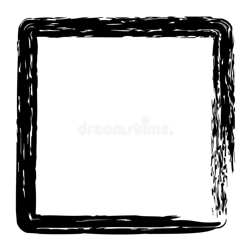 Vector Simple Square Frame from Black Crayon, at White Background Stock ...