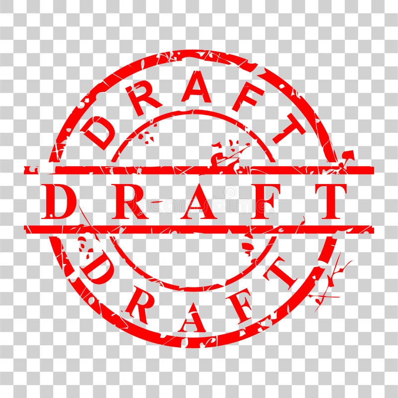 Simple Draft, Red Scratch Rubber Stamp at Transparent Effect Background ...
