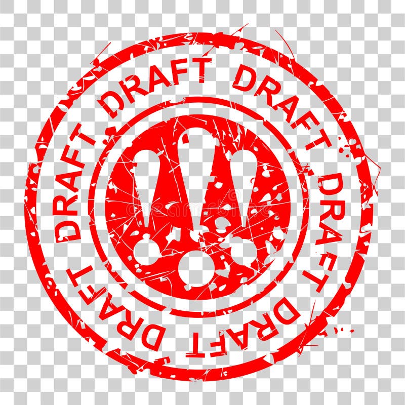 Simple Draft, Red Scratch Rubber Stamp at Transparent Effect Background ...