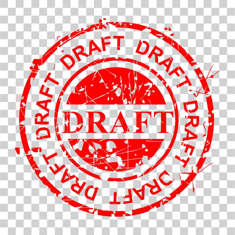 Simple Draft, Red Scratch Rubber Stamp at Transparent Effect Background ...