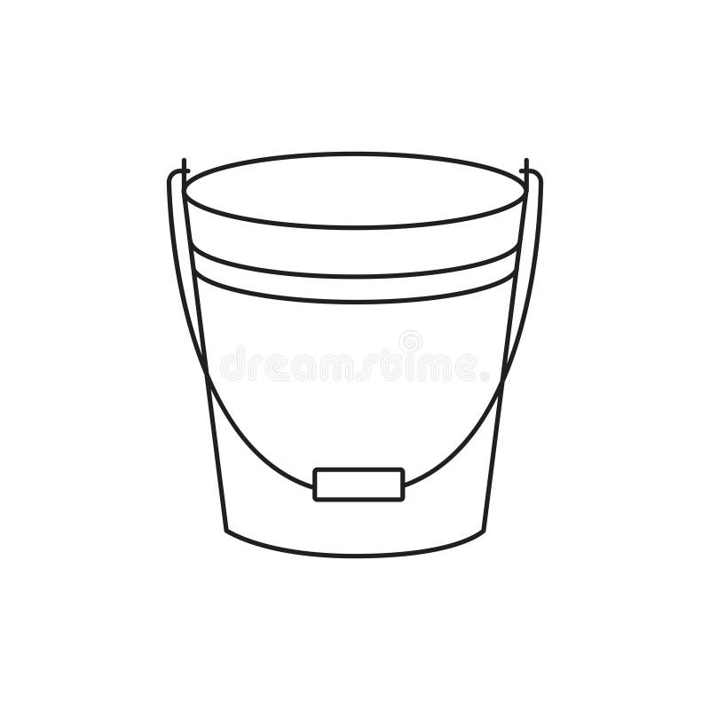 Simple Thin Line Drawing Abstract Icon Bucket Stock Vector ...