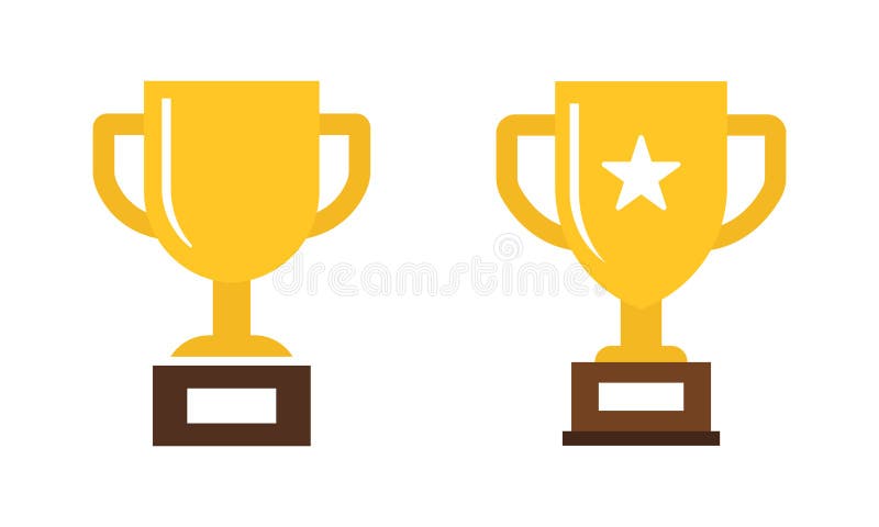 Vector Simple Trophy Icon Set. Flat Design Trophy Symbols Stock ...