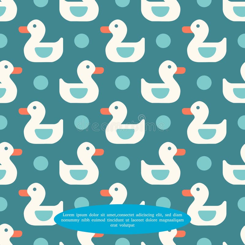 Vector Simple White Duck Seamless Pattern Stock Vector - Illustration ...