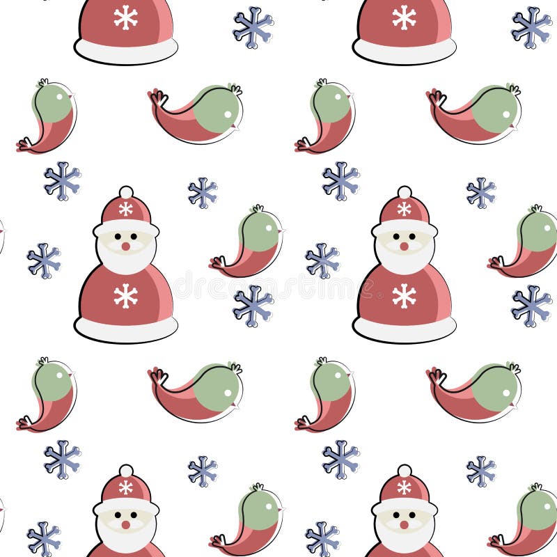 Vector Simple Winter Pattern on White Background. Stock Illustration ...