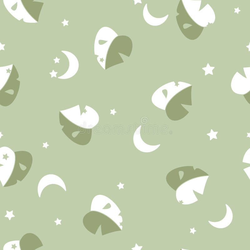 Vector Simplified Monstera Half Moon Leaves with Crescent Moons ...