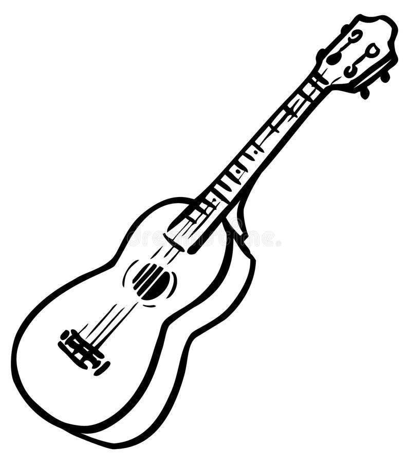 Vector Simplified Rough Outline Ukulele Stock Vector - Illustration of ...