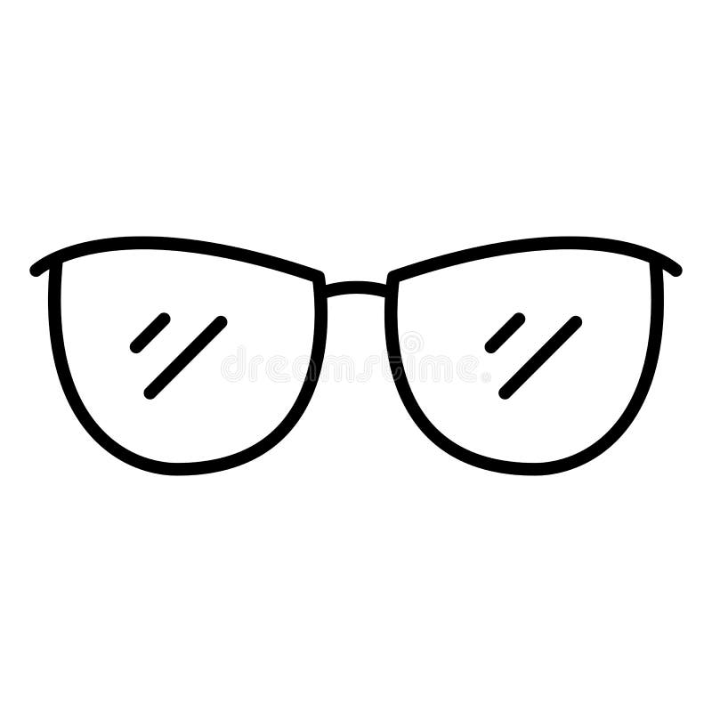 Vector Black Outline Icon - Fashionable Eyeglasses Stock Vector ...