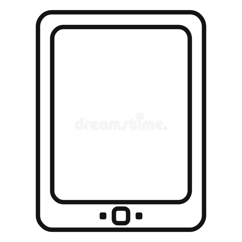Vector Black Outline Icon - Tablet PC Stock Vector - Illustration of ...