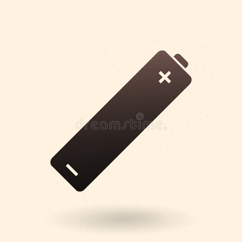 Vector Single Black Silhouette AA Battery Icon Stock Vector ...
