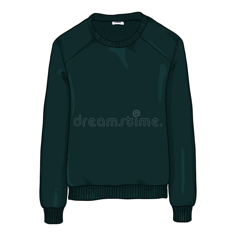 Vector Single Cartoon Illustration - Dark Green Sweatshirt Stock Vector ...