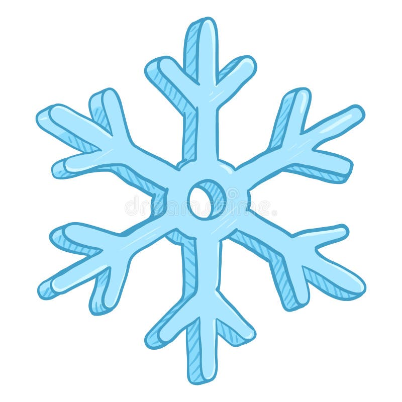 Vector Single Cartoon Illustration - Snowflake on White Background ...