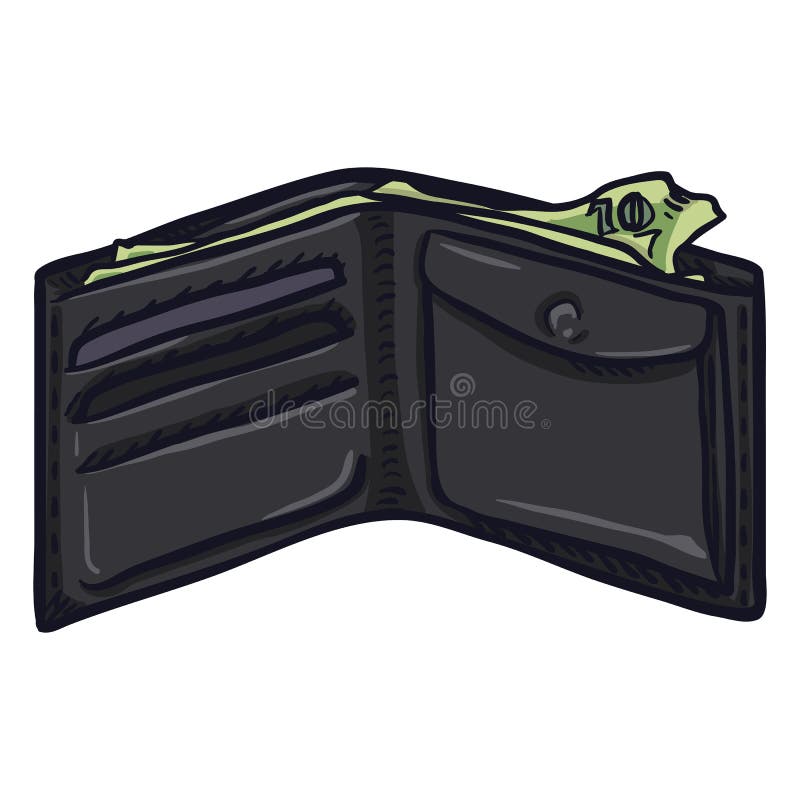 Vector Single Sketch Open Wallet Stock Illustrations – 8 Vector Single ...
