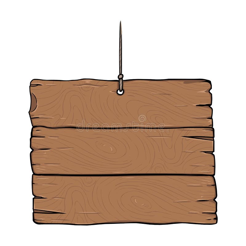 Vector Single Cartoon Wooden Signboard Stock Vector - Illustration of ...