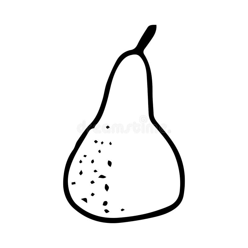 Vector Single Element Fruit Pear Black Silhouette Stock Vector ...