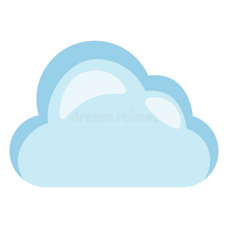 Vector Single Flat Blue Cloud Icon Stock Vector - Illustration of buble ...