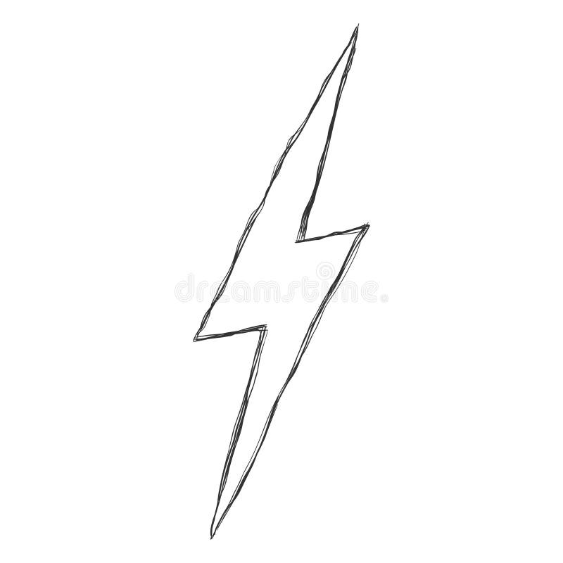 Vector Single Hand Drawn Doodle Sketch Illustration - Thunder Light ...