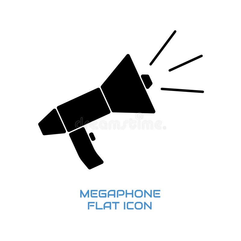 Vector Single Isolated Black Color Megaphone Icon. Abstract, Sketchy ...