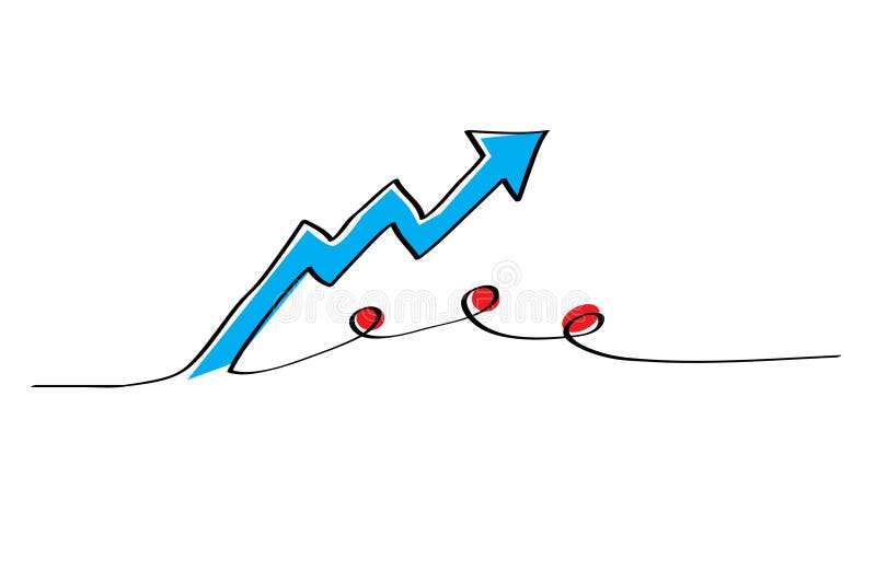 Simple Vector Single Line Black Raise Graphic Chart Stock Vector ...