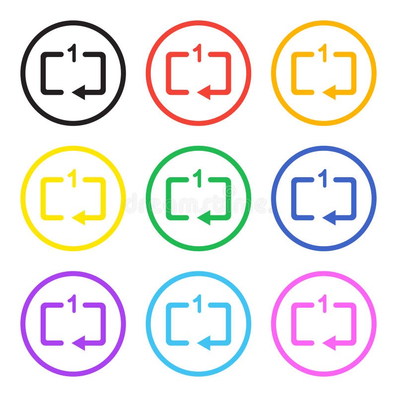 Vector Single Loop Icon Button in Multiple Colours Collection for Media ...