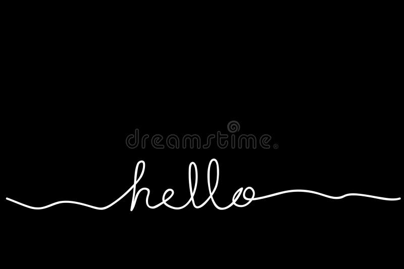 Vector Single, One or Continuous Line, Greeting Hello Stock Vector ...