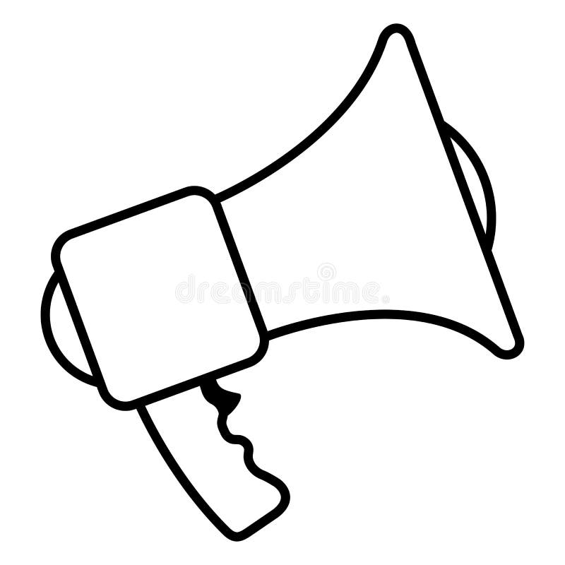 Vector Single Outline Icon - Bullhorn Stock Vector - Illustration of ...