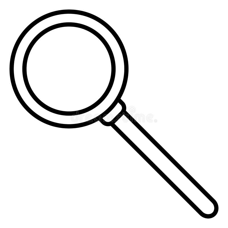 Vector Single Outline Icon - Magnifying Glass Stock Vector ...
