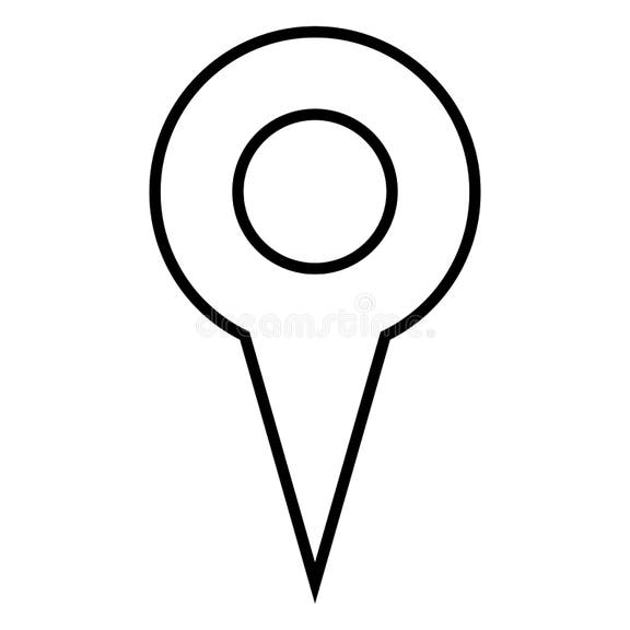 Vector Single Outline Icon - Map Pointer Stock Vector - Illustration of ...