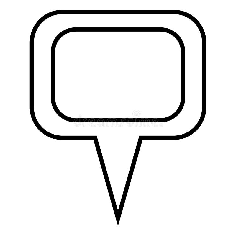 Vector Single Outline Icon - Map Pointer Stock Vector - Illustration of ...