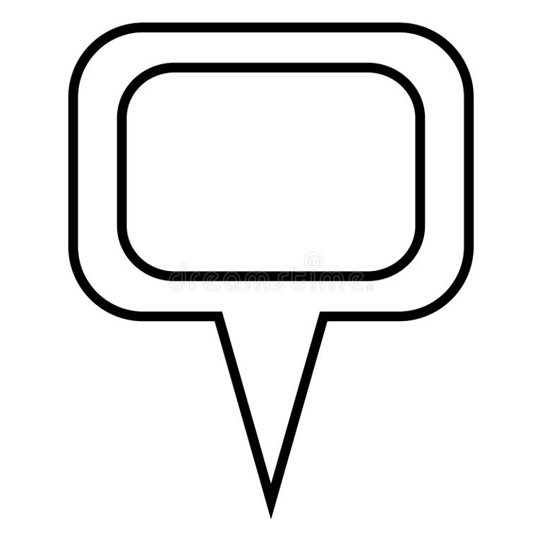 Vector Single Outline Icon - Map Pointer Stock Vector - Illustration of ...