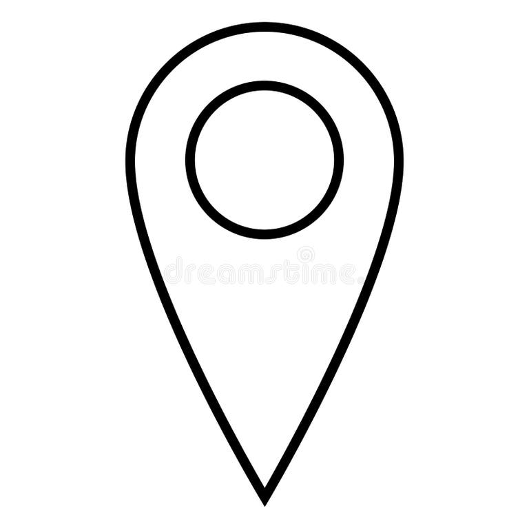 Vector Single Outline Icon - Map Pointer Stock Vector - Illustration of ...
