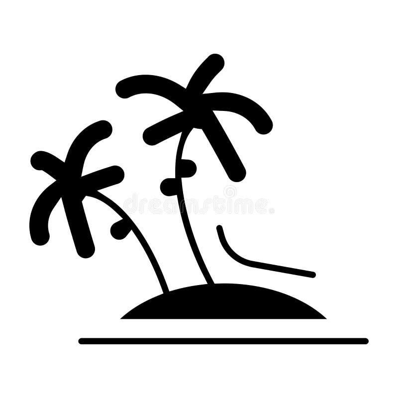 Vector Single Palm Tree Silhouette Icon Isolated Stock Vector ...
