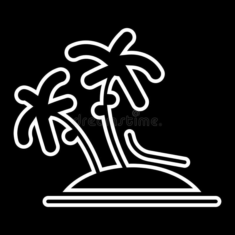 Vector Single Palm Tree Silhouette Icon Isolated Stock Vector ...