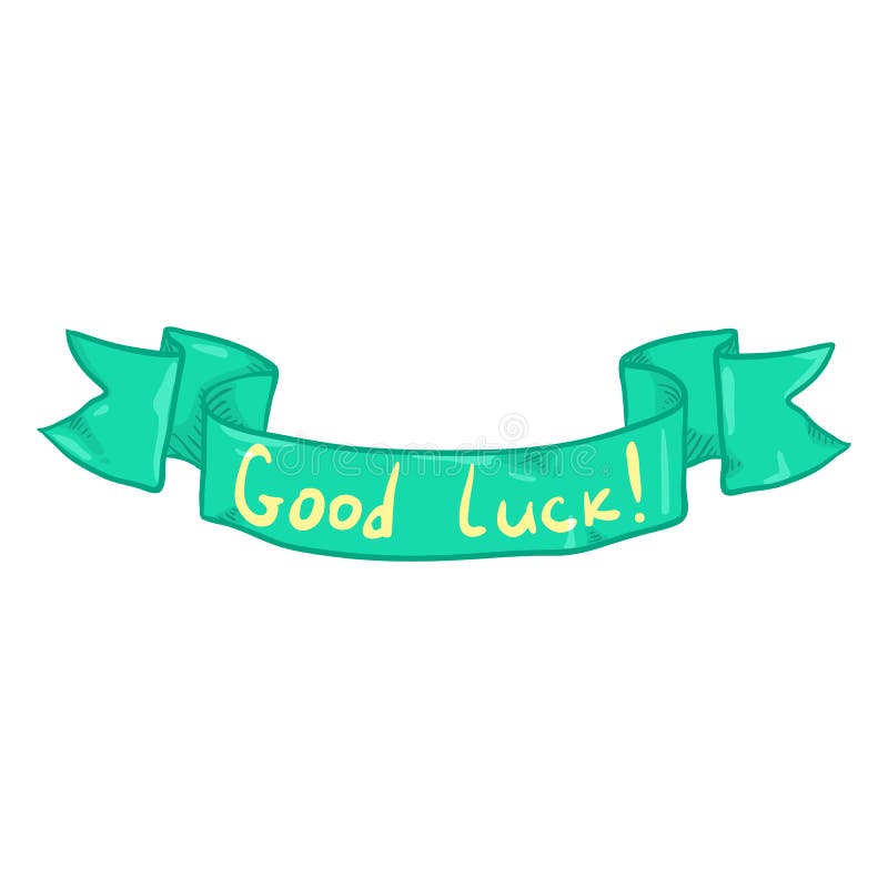 Vector Single Ribbon with Text - Good Luck Stock Vector - Illustration ...