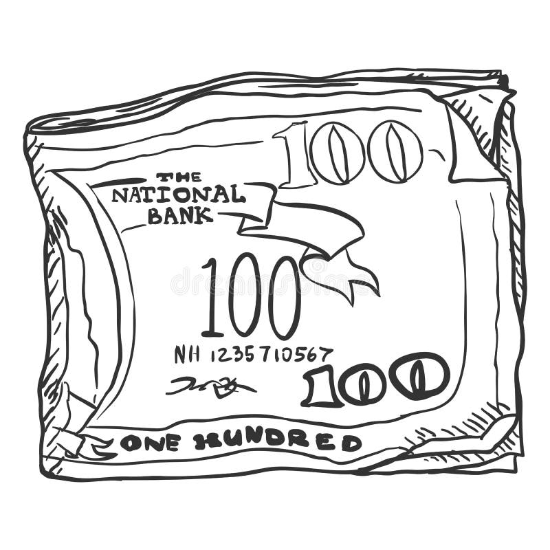 Vector Single Sketch Bundle of Money Stock Vector - Illustration of ...