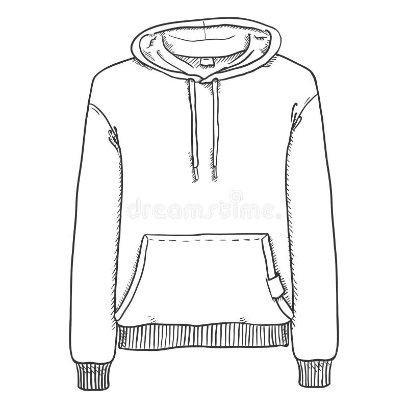 Vector Single Sketch Illustration - Hoody Pullover Stock Vector ...