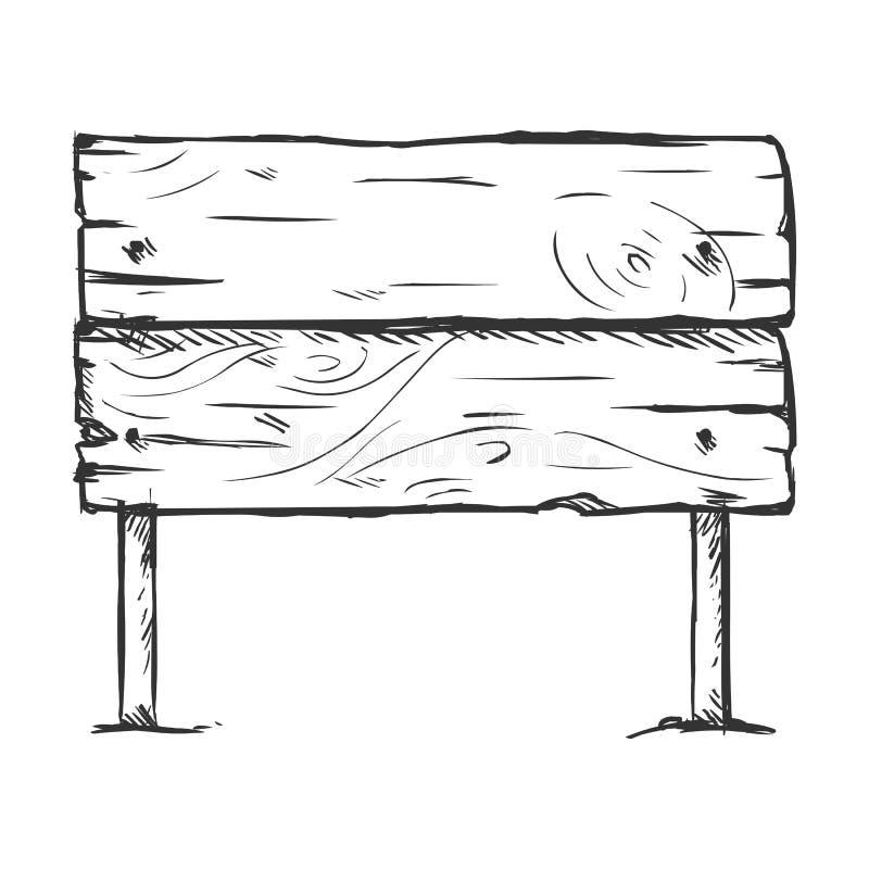 Vector Single Sketch Signpost Stock Vector - Illustration of ...