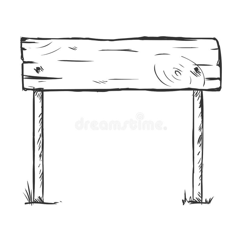 Vector Single Sketch Signpost Stock Vector - Illustration of ...