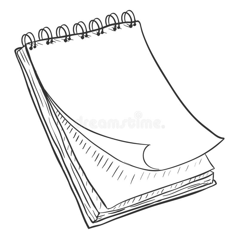 Vector Single Sketch Spiral Notebook Stock Illustrations – 115 Vector ...