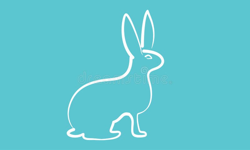 Vector of a Sitting Rabbit. Drawing of Sitting Bunny. Editable ...