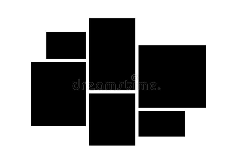 Templates Collage 6 Frame Photos.Template of Moodboard. Vector ...