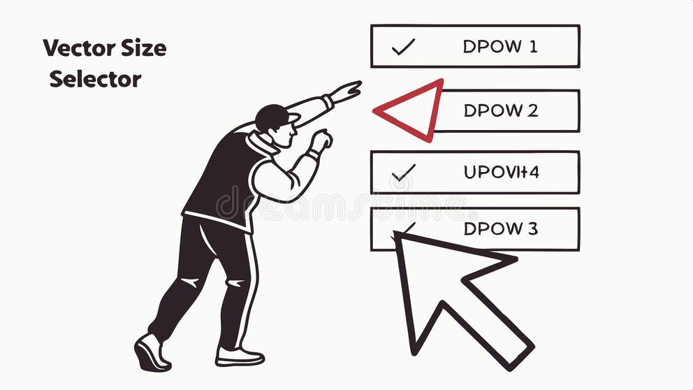 Vector Size Selector Interface, Design Tool UI, Size Options, Graphic Design, UI Element Vector ...