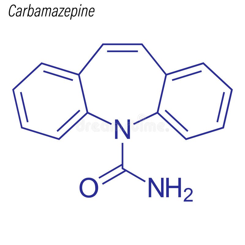 Carbamazepine Molecular Structure Isolated on White Stock Illustration ...