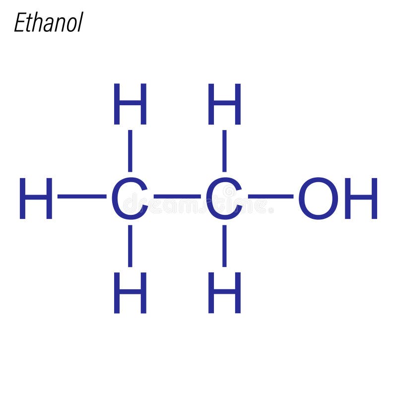 Vector Skeletal Formula of Ethanol. Antimicrobial Chemical Molec Stock ...