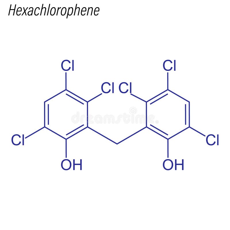 Vector Skeletal Formula of Hexachlorophene. Antimicrobial Chemic Stock ...