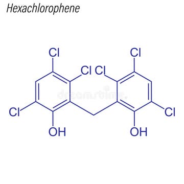 Vector Skeletal Formula of Hexachlorophene. Antimicrobial Chemic Stock ...